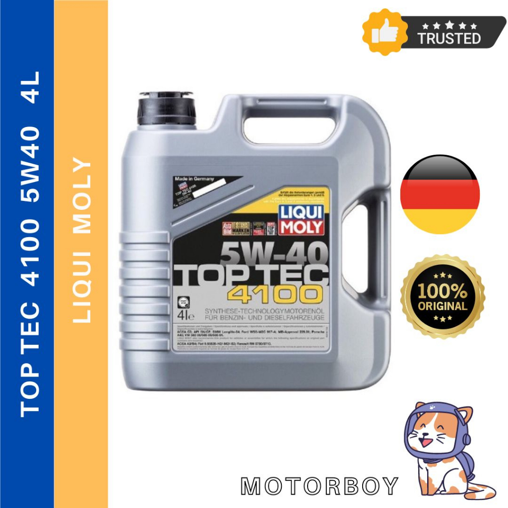 LIQUI MOLY TOP TEC 4100 FULLY SYN 5W-40 ORIGIN GERMANY 4L | Shopee Malaysia