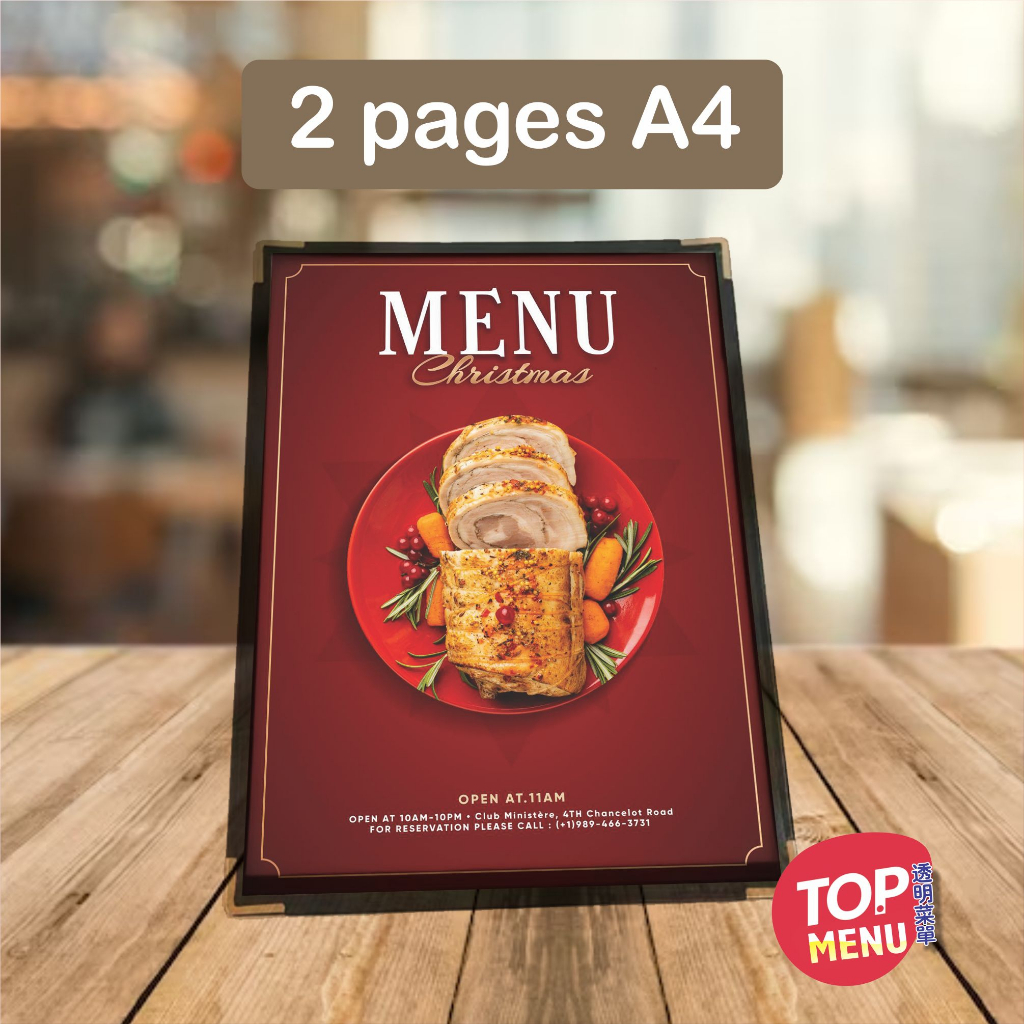 [MrTop] A4 Restaurant Cafe Transparent Clear Menu Pocket Covers ...
