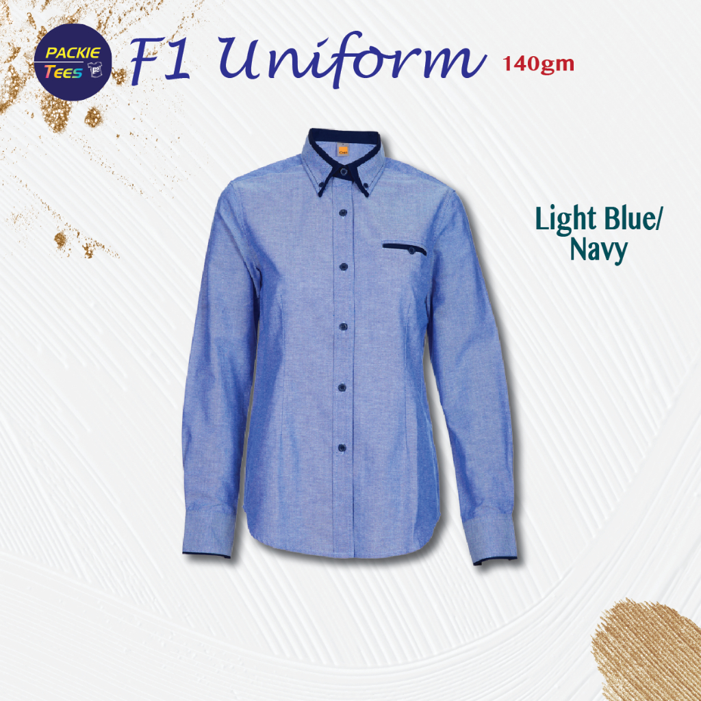 CORPORATE UNIFORM(LADIES CUTTING) LIGHT BLUE F14310 60% COTTON/40% ...