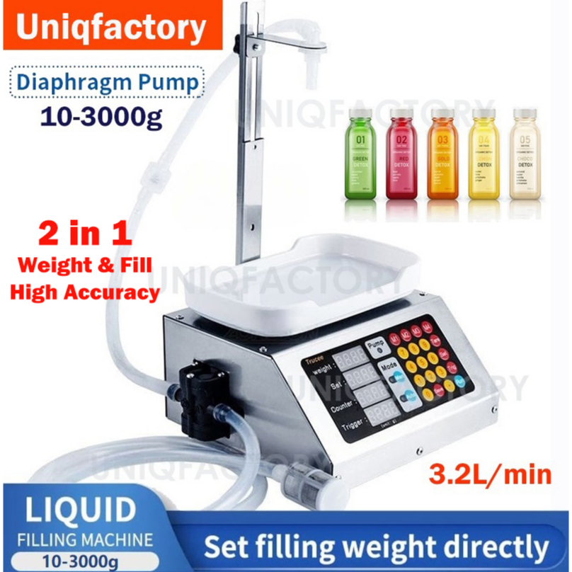 (10-3000ml) 2 in 1 Automatic Weight Liquid Filling Machine Digital ...
