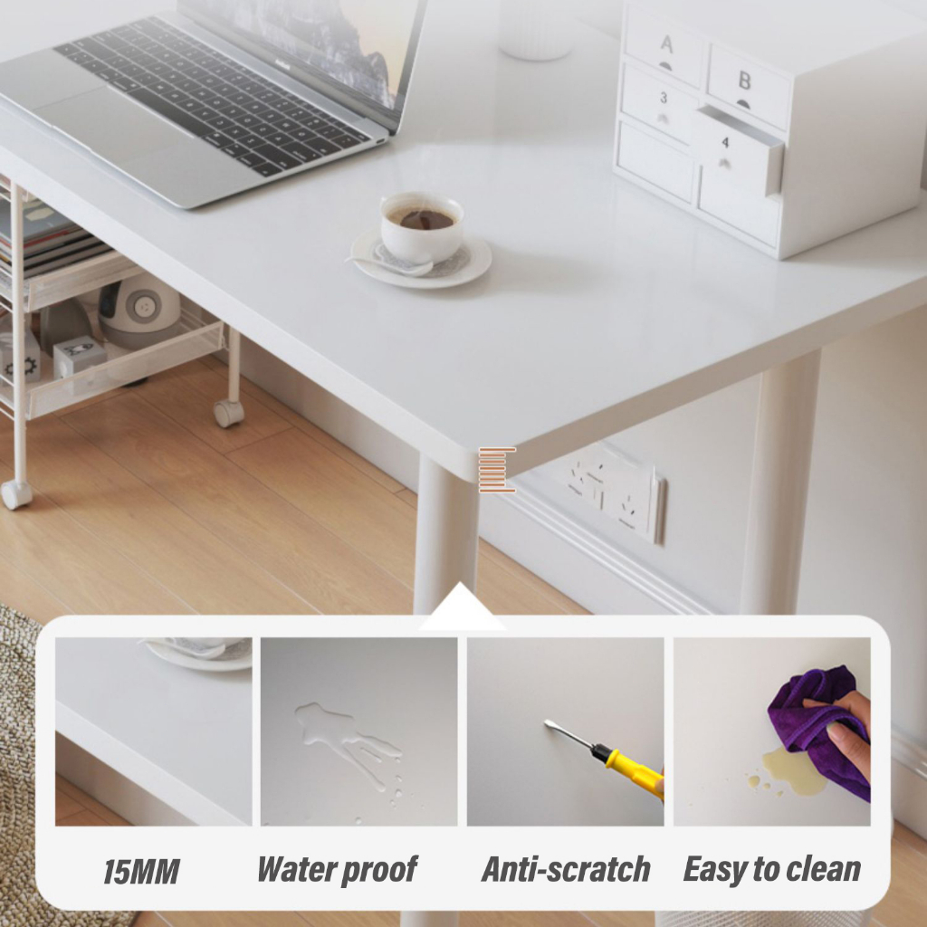 DO White Study Table Office Computer Table Workstation Writing Desk ...