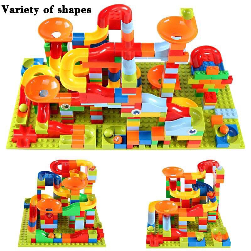 168/336PCS Marble Race Run Maze Ball Track Mainan Building Blocks ...