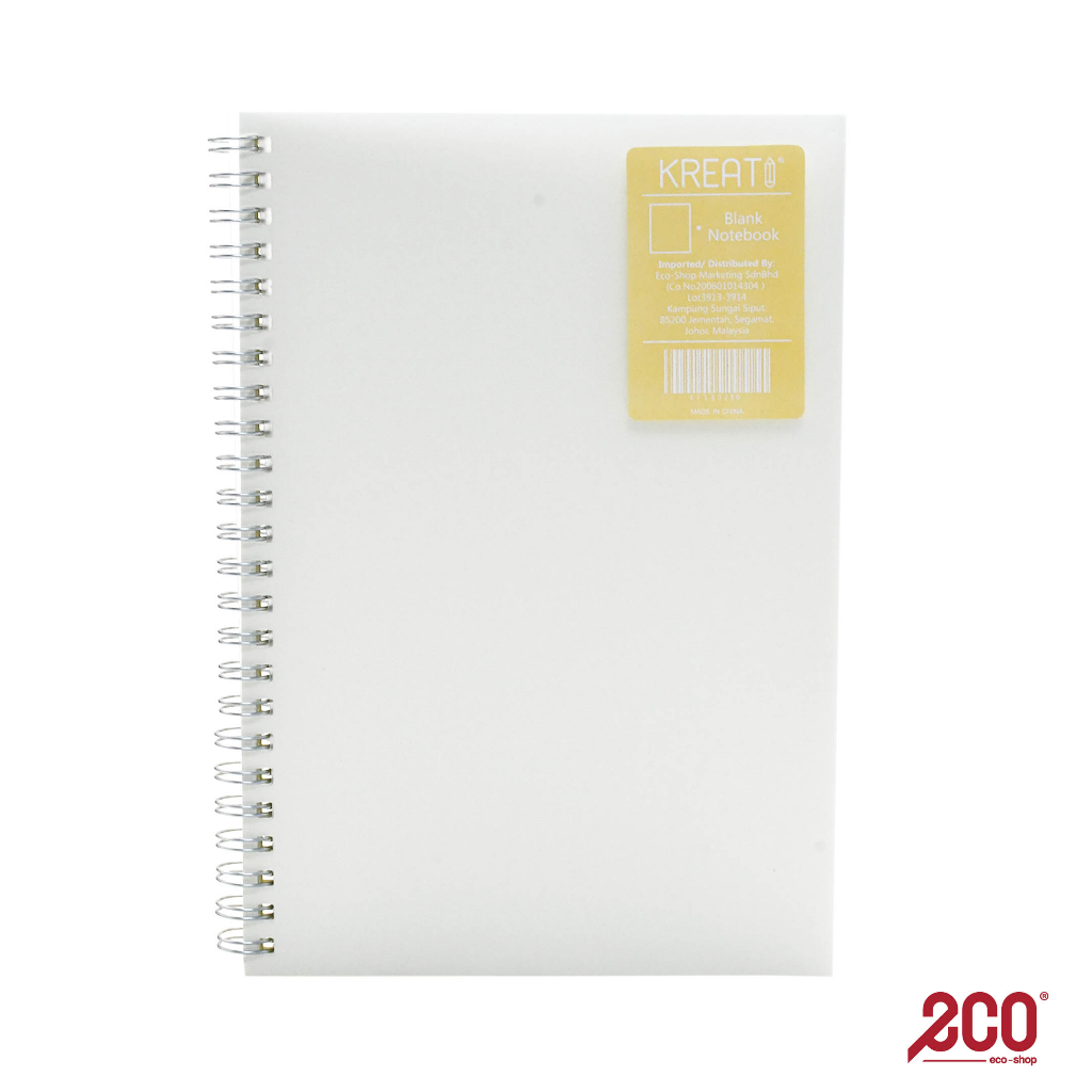 Kreati A5 Size PP Cover Spiral Blank Note Book70 Sheets (21cm x 14.5cm ...