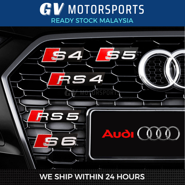 READY STOCK Audi Honeycomb Grille Emblem Grill Badge With Screw S Line ...