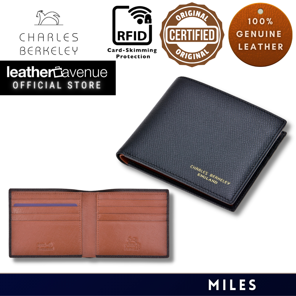 Charles Berkeley MILES Men's Wallet BiFold Saffiano Leather Wallet TR ...