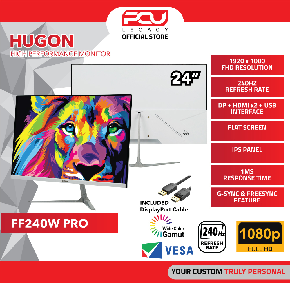 HUGON 24 INCH CURVED 100Hz | 165Hz | 240Hz 1MS IPS FULL HD MONITOR ...
