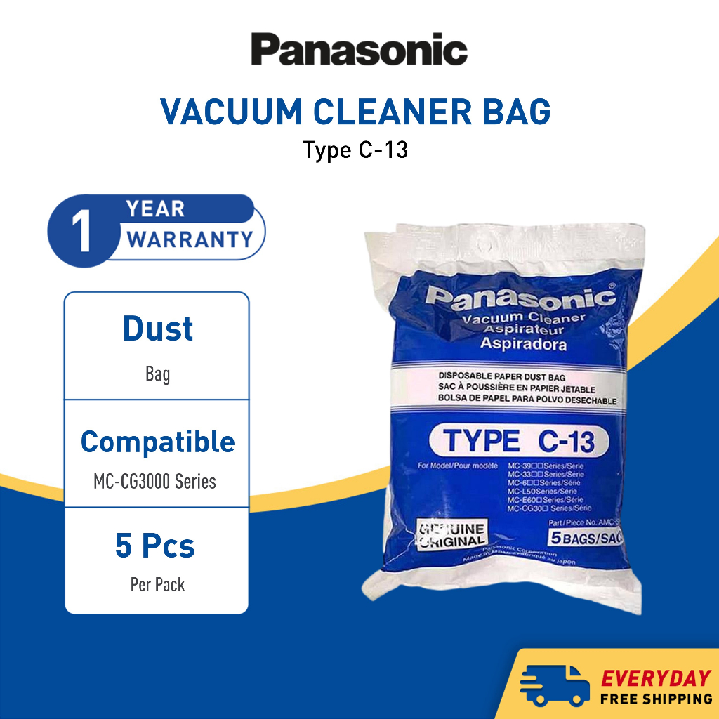 Panasonic Type C-13 Vacuum Cleaner Bags For Mc-Cg3300 Mc-Cg3900 Mc ...