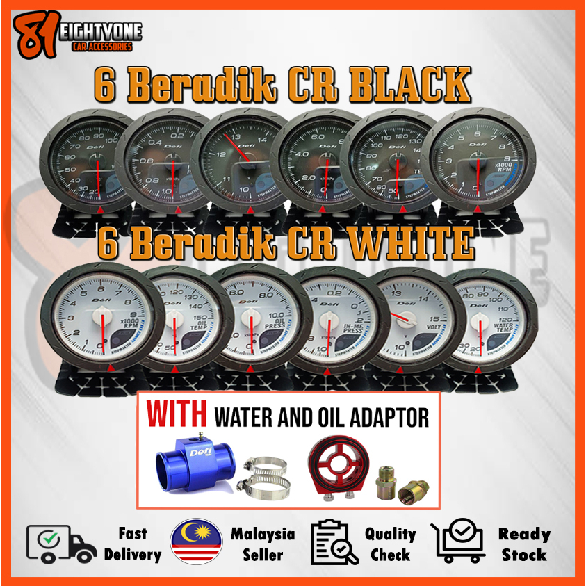 [81] 6 Beradik Meter CR 100% Best Quality Defi Meter CR White / Black ...