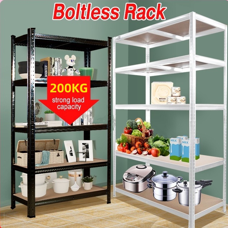Livin Rack Boltless Rack Shelf Rack Storage White Rak Barang Rak Kasut ...