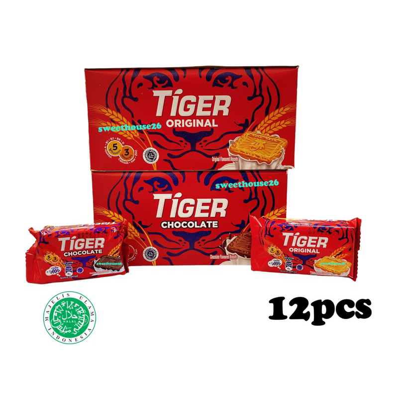 Tiger Biscuit Original / Chocolate Flavoured 53.2g × 12's（Halal ...