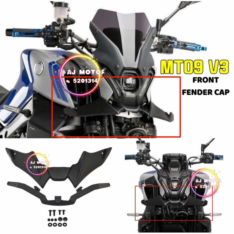 YAMAHA NEW MT09 V3 FRONT FENDER CAP HEAD LAMP WINGLET COVER LAMPU DEPAN ...