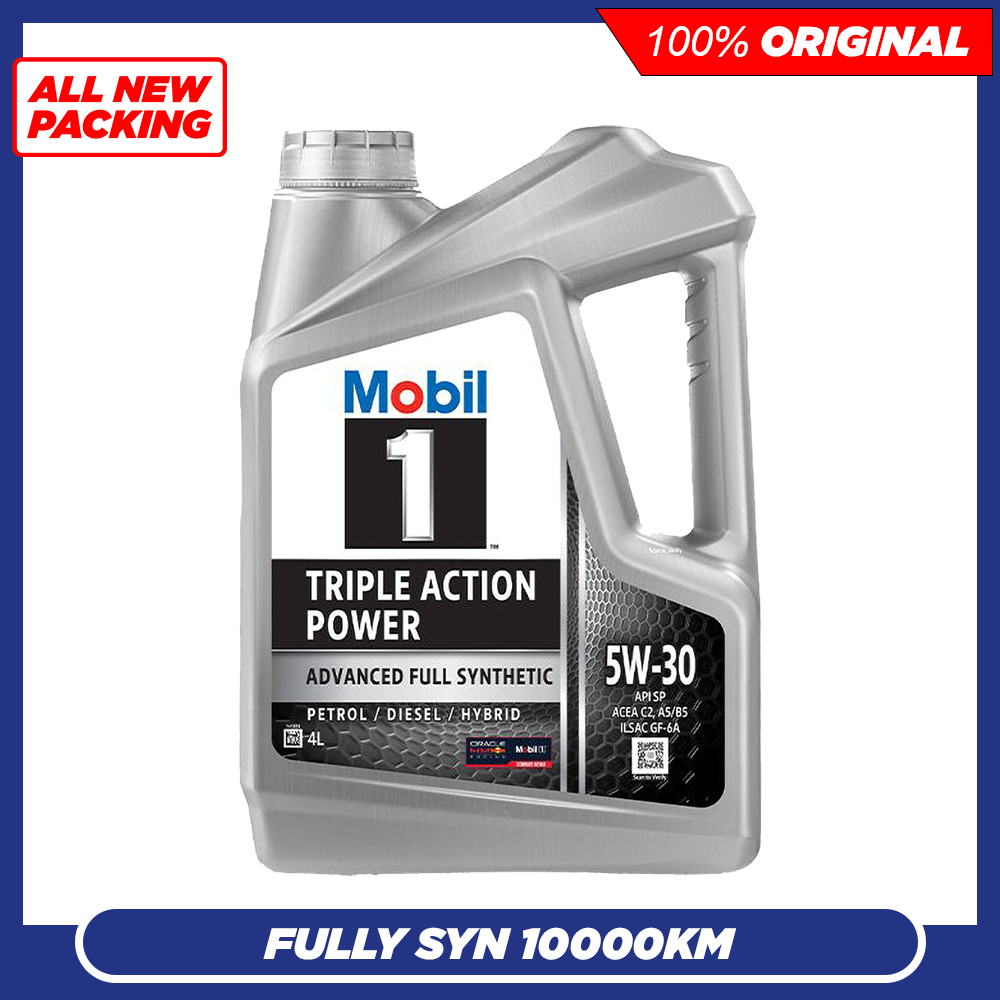(ALL NEW) Mobil 1 Advance Triple Action Power 5W30 SP Fully Synthetic (4L) Engine Oil 5W-30 ...