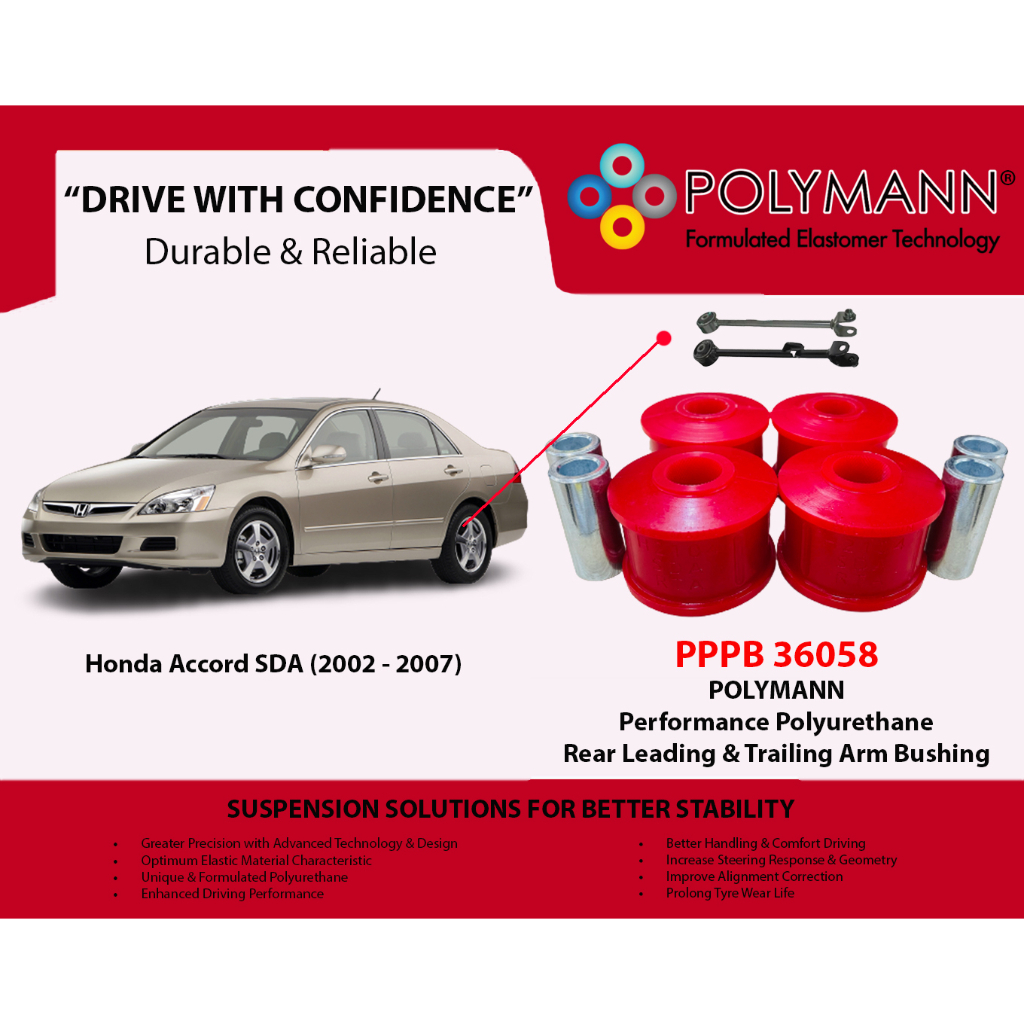 Polymann Honda Accord SDA (2002 - 2007) Rear Leading & Trailing Arm ...