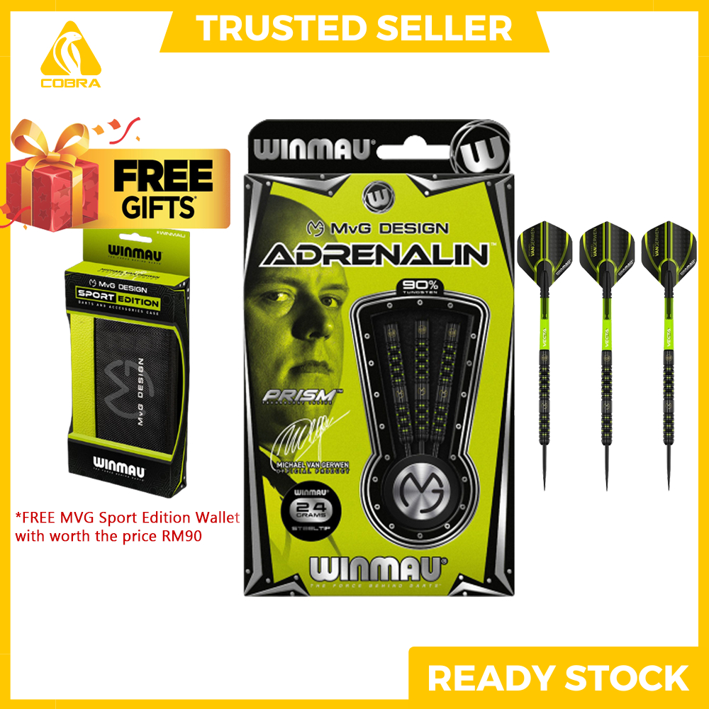 {FREE Flight + Shaft} Winmau MVG Adrenalin Steeltip Dart Set 90% ...