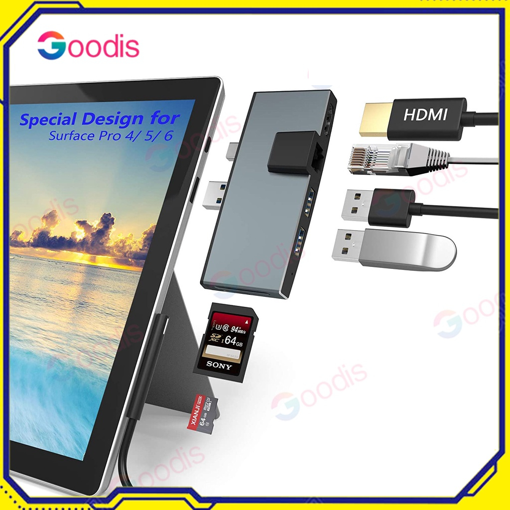 Penyesuai HUB Adapter 4K Hdmi USB for Microsoft Surface Pro 6 5 4 Dock USB 3.0 SD TF Card Reader ...