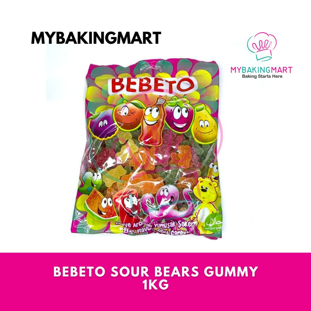 Mybakingmart | Bebeto Sour Bears Gummy Candy 1kg | Shopee Malaysia