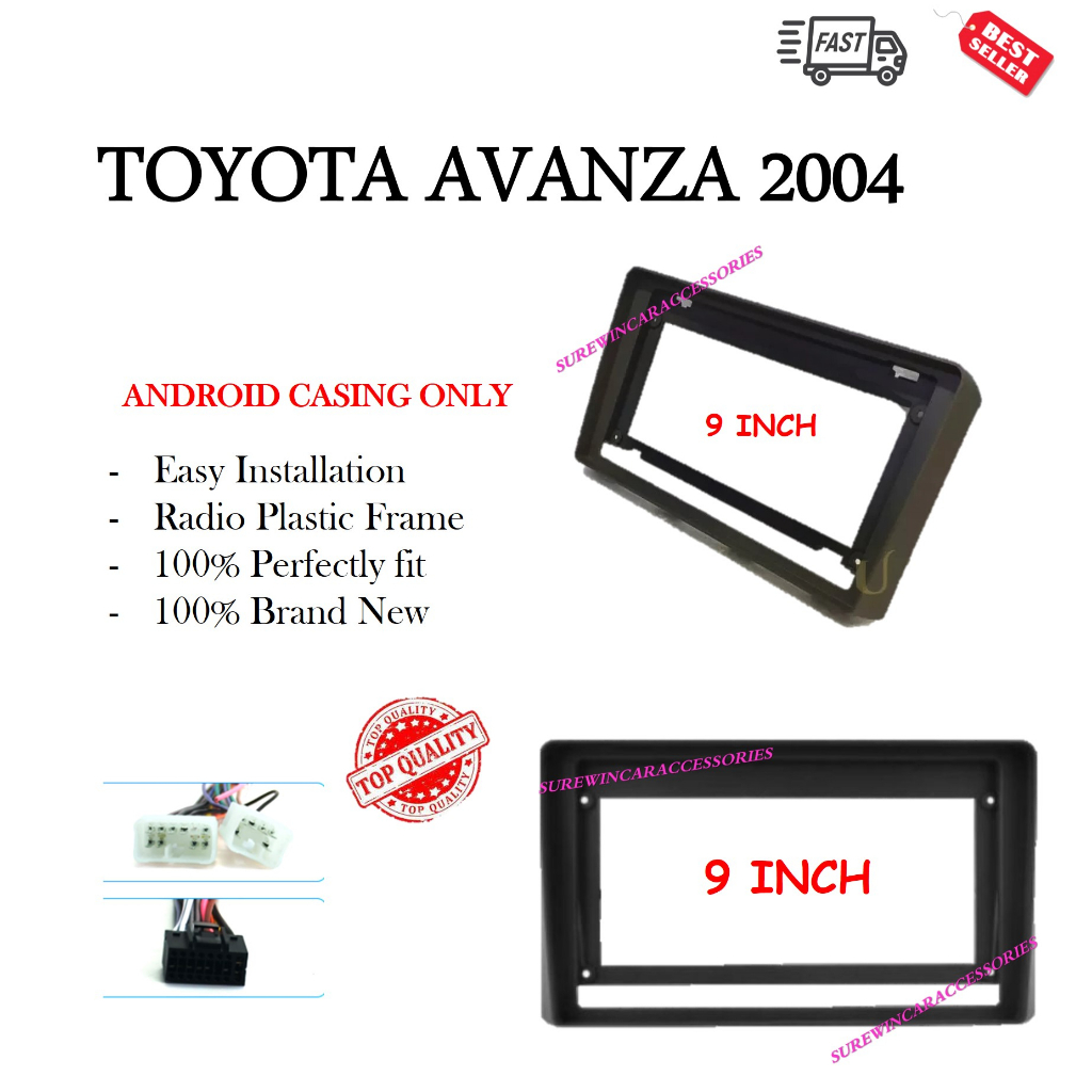 ANDROID PLAYER CASING 9 INCH FOR TOYOTA AVANZA 2004 - 2007 | Shopee ...