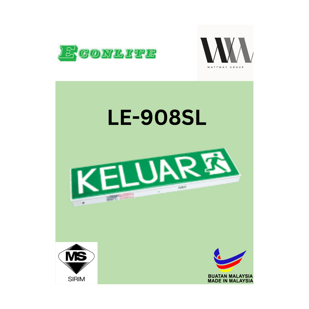 ECONLITE LE-908SL LED KELUAR SIGN BOMBA (SIRIM) APPROVED | Shopee Malaysia