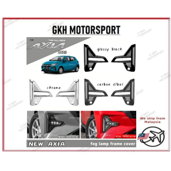 PERODUA AXIA 2023 2024 FRONT BUMPER DAY LIGHT FOG LAMP LIGHT DRL TRIM ...