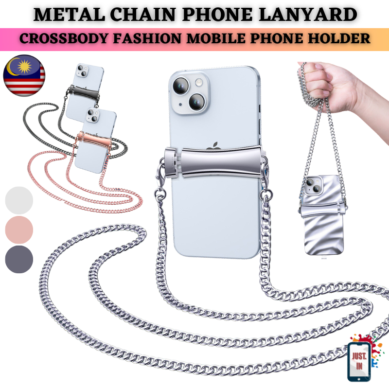 METAL CHAIN LANYARD for Phone Case Crossbody Fashion Mobile Anti Drop ...