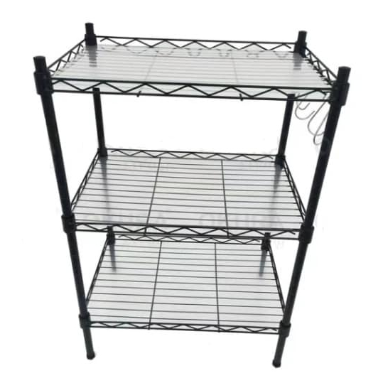 3 Tier Adjustable Metal Wire Shelf Multipurpose Storage | Shopee Malaysia