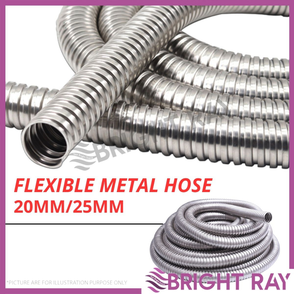 [1ROLL] 20mm / 25mm Conduit Flexible Hose GI Steel Pipe Heat Resistant ...