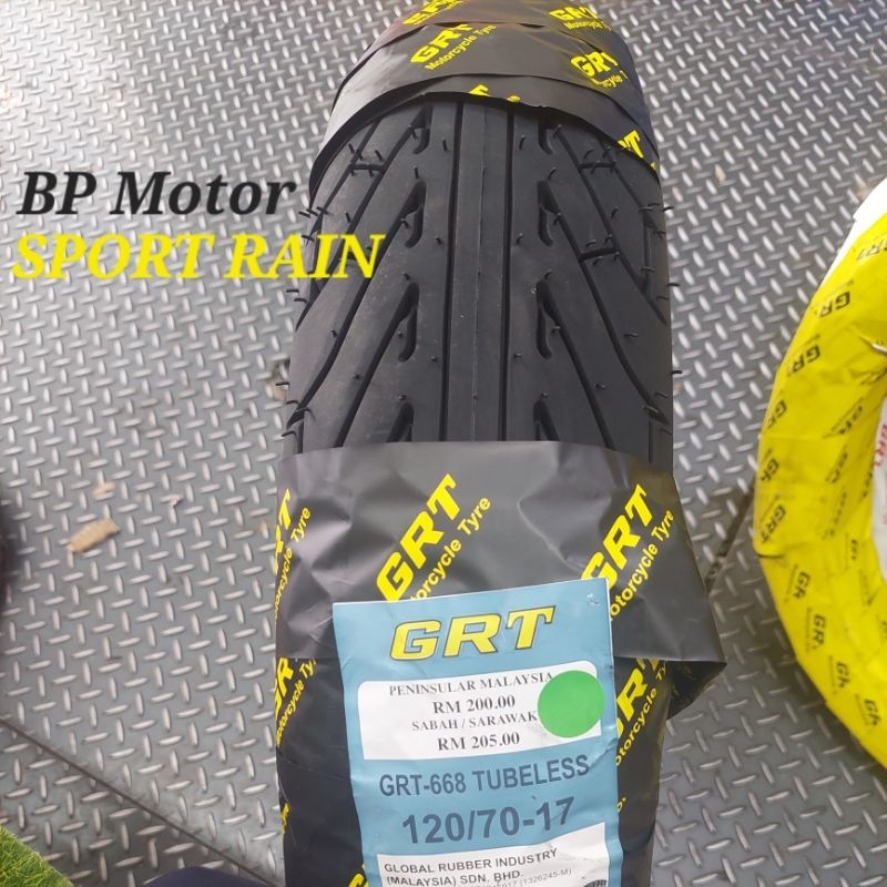 TAYAR MOTOSIKAL GRT SPORT RAIN / DIAMOND/ ROSSO SPORT (70/90/17) / (80 ...