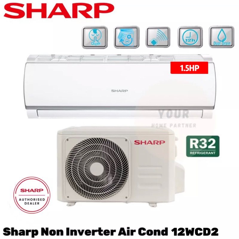 Sharp Non Inverter Air Cond 1.5HP AHA12WCD2 | Shopee Malaysia