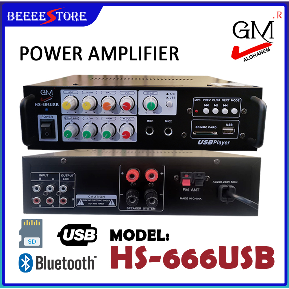 GM HS-666USB POWER AMPLIFIER (BLUETOOTH, USB, SD CARD, FM) | Shopee ...