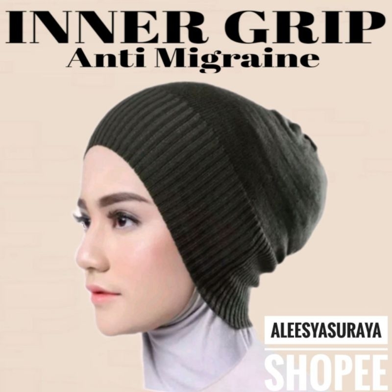 Inner Grip Anti Migrane / Inner Rajut Warda Black Edition | Shopee Malaysia