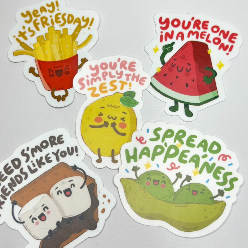 Waterproof/Vinyl Sticker Flake - Food Pun | Shopee Malaysia