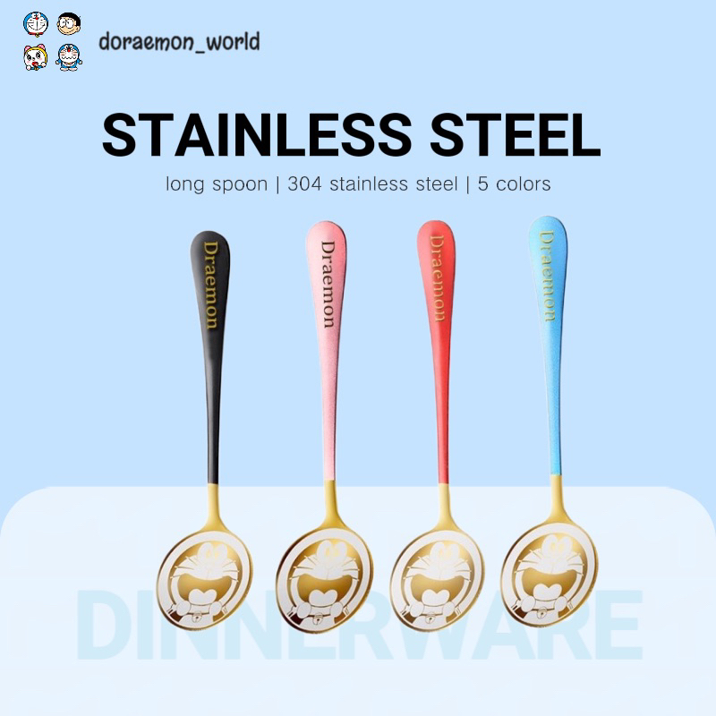 [ LONG SPOON ] Doraemon Steel Spoon Long Spoon - Sudu Kartun | Shopee ...
