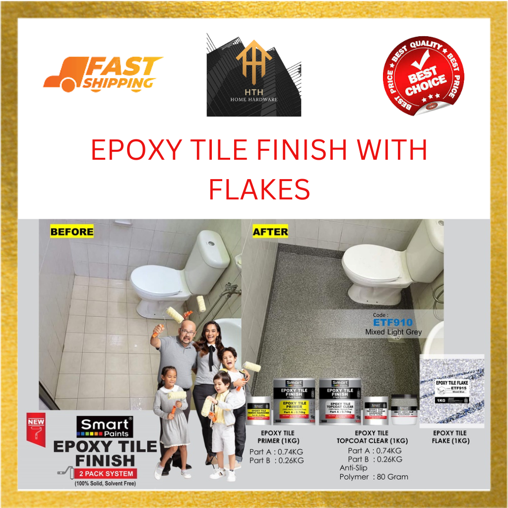 1KG EPOXY TILE FINISH SET (1KG PRIMER W/HARDENER + 1KG TOPCOAT W ...