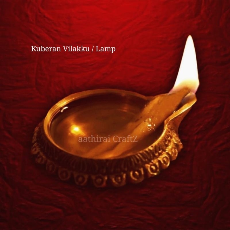 Kubera Vilakku / LampBrass Antique Finish Lotus Vilakku / Lamp | Shopee ...