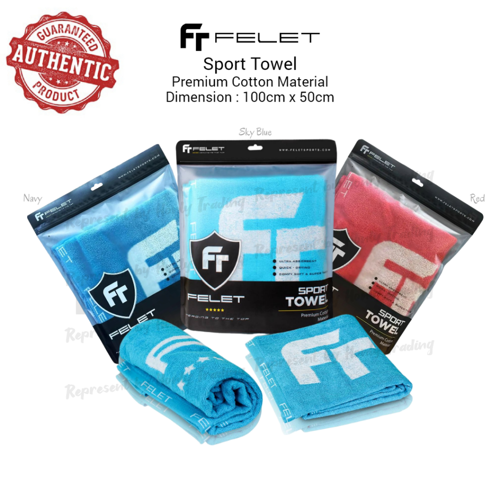 Felet Sport Towel - Premium Cotton (Size : 100cm x 50cm) | Shopee Malaysia