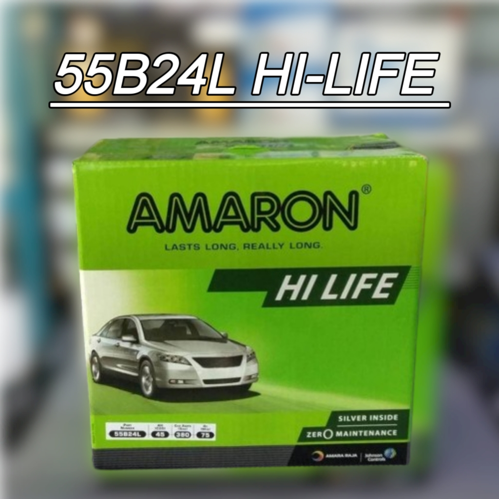 Amaron Hi Life NS60L 55B24L Car battery Bateri Kereta Toyota Vios Altis Honda Accord Civic ...