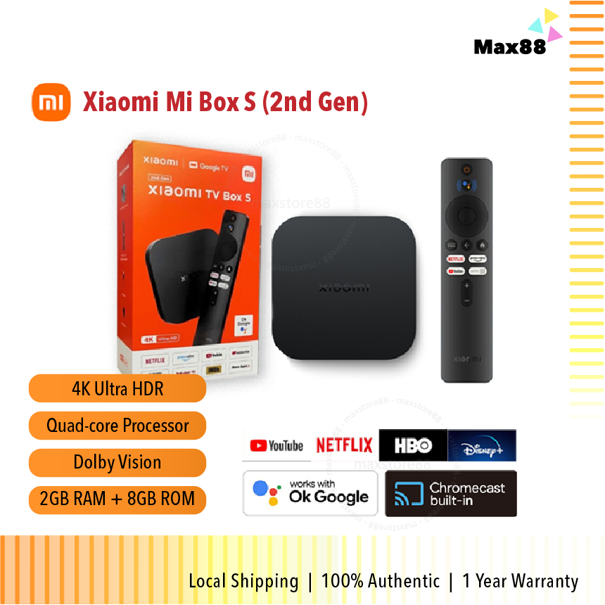 Xiaomi Mi Box S (2nd Gen) / (3rd Gen) AndroidTV 2+8GB Streaming Box ...