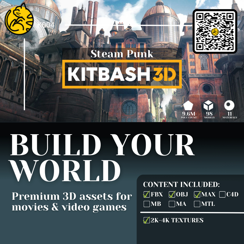 K004-🔥Kitbash3D | Full set【Steampunk - 1.8gb】 Kitbash 3d - Detail 3D ...