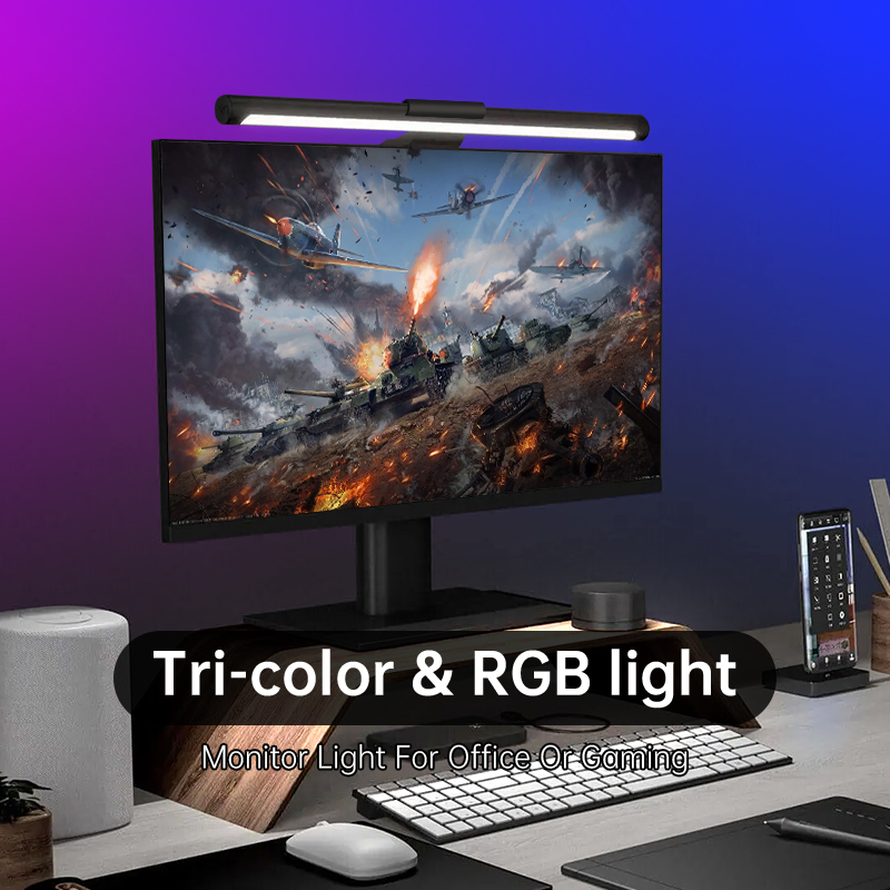 Monitor Lights 5 Colors USB Desk Lamp RGB Backlight Computer Hanging ...