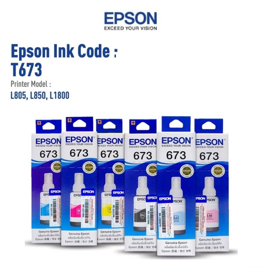 100% Original EPSON 673 tT6731, t6732, t6733, t6734, t6735, t6736 INK ...