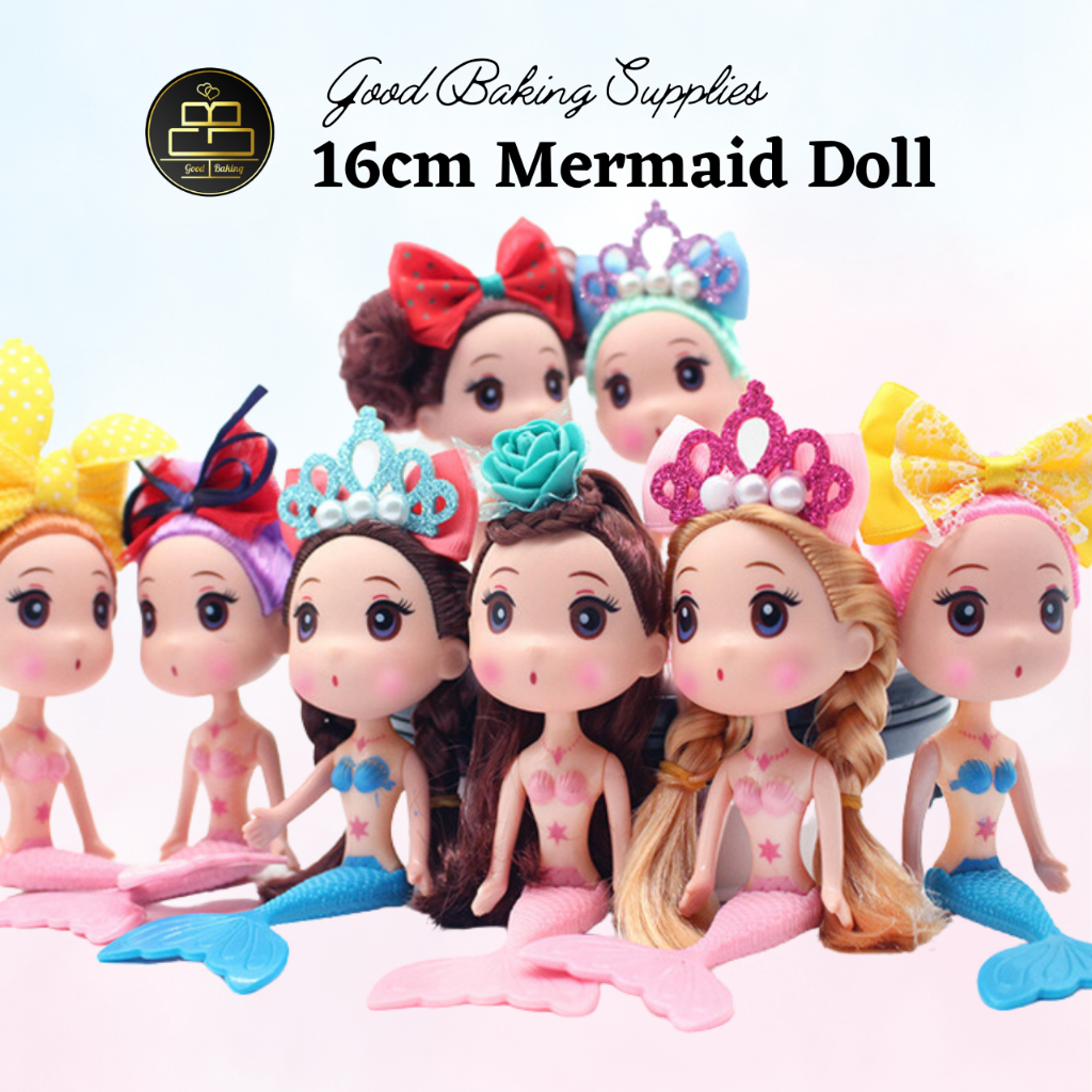 【Buy 4 FREE 1】16cm Mermaid Barbie Doll Cake Decoration / Pantung Kek ...