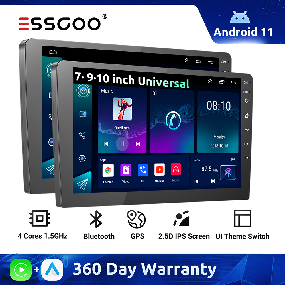ESSGOO Carplay Android auto 7" 9" 10" HD IPS Scrren Android Car Player Support WIFI GPS ...