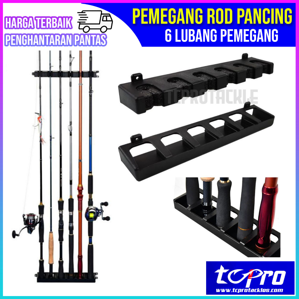 Pemegang Joran Rod Dinding 6 Lubang Rod Holder Pole fixed rack fishing ...