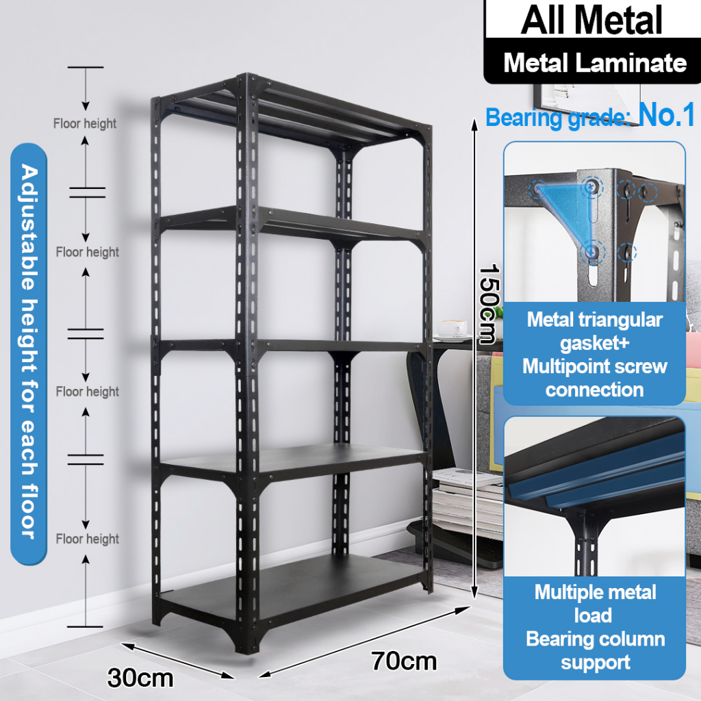 Adjustable Angle Steel Rack Shelves 5 Layers Storage rack tiers kitchen ...