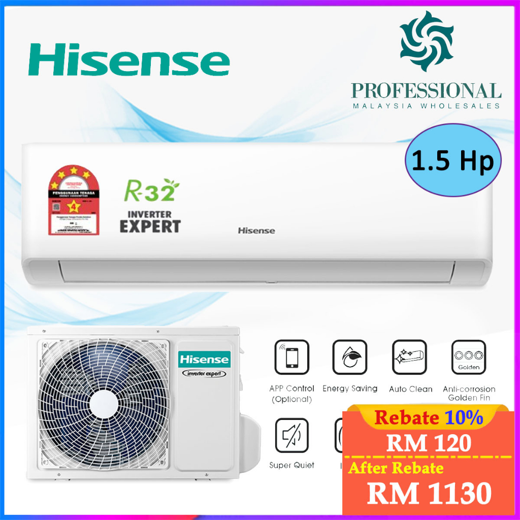 Hisense Inverter/ Non-Inverter Expert R32 Air Conditioner 1.0HP-2.5HP ...