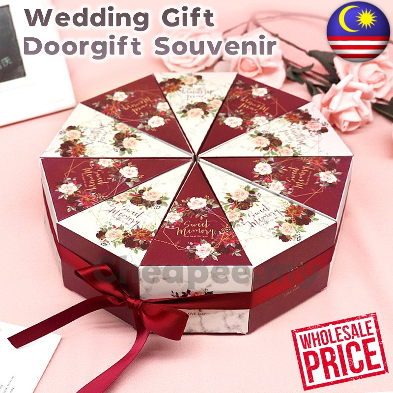 [50pcs] Sweet Memory Marble Cake Box Shaped Wedding Giftbox/Doorgift ...