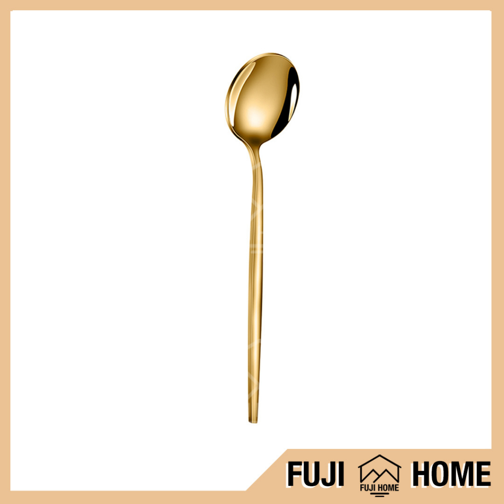 🏠READY STOCK🏠Gold Silver Stainless Steel Cutlery Long Handle High ...