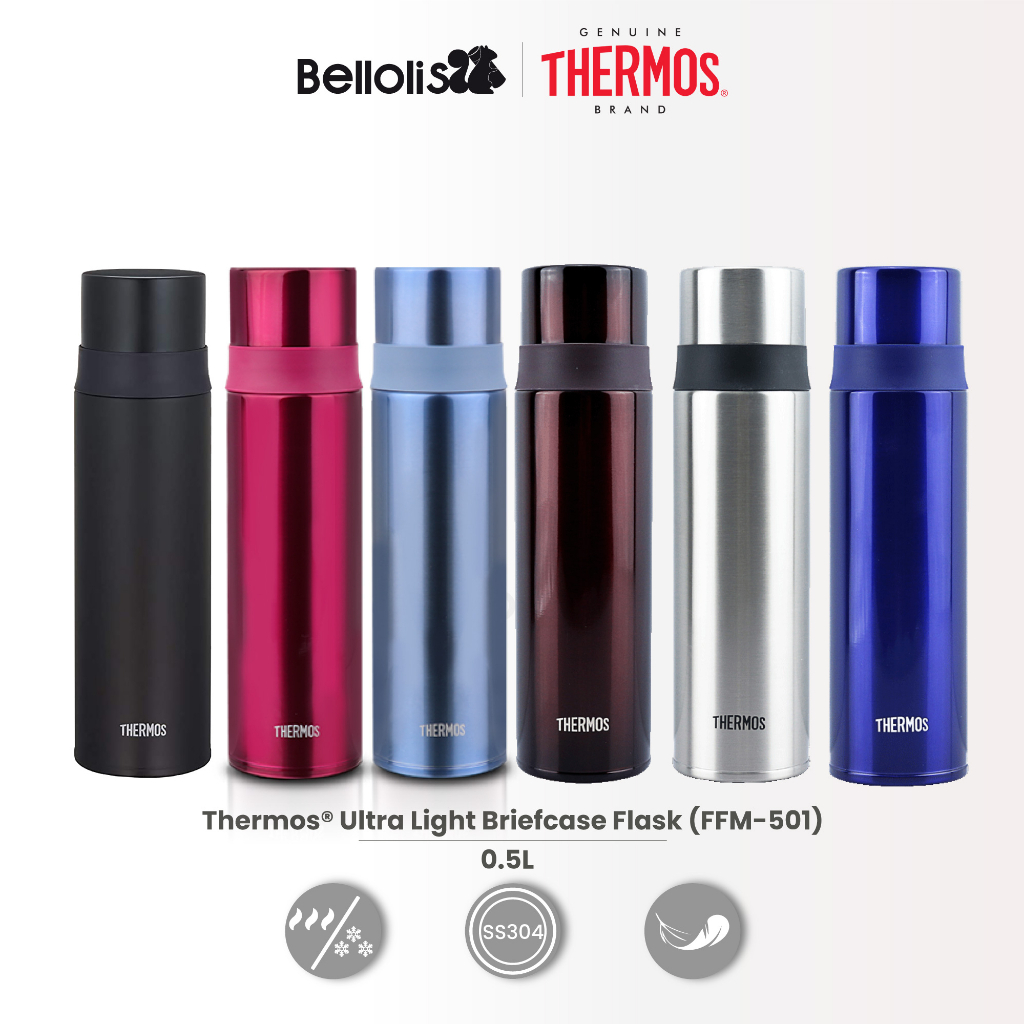 [Authentic] THERMOS 500ml Ultra Light Briefcase Flask Stainless Steel Insulated Water Bottle ...