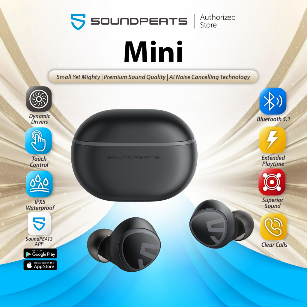SoundPEATS Mini Bluetooth 5.2 AI Smart Noise Cancelling Wireless ...