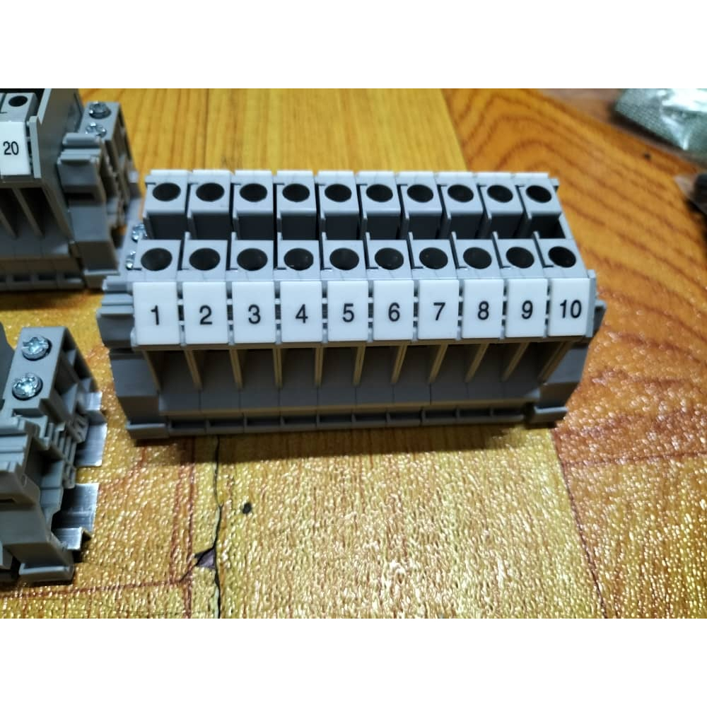 Power Distribution DIN Rail Terminal Block 10P 20P Connector 32A 41A 57A 800V UK2.5B UK5N UK6N ...
